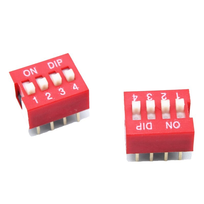 10PCS DIP Schalter 4 bit Weg 2,54mm Kippschalter R... – Vicedeal