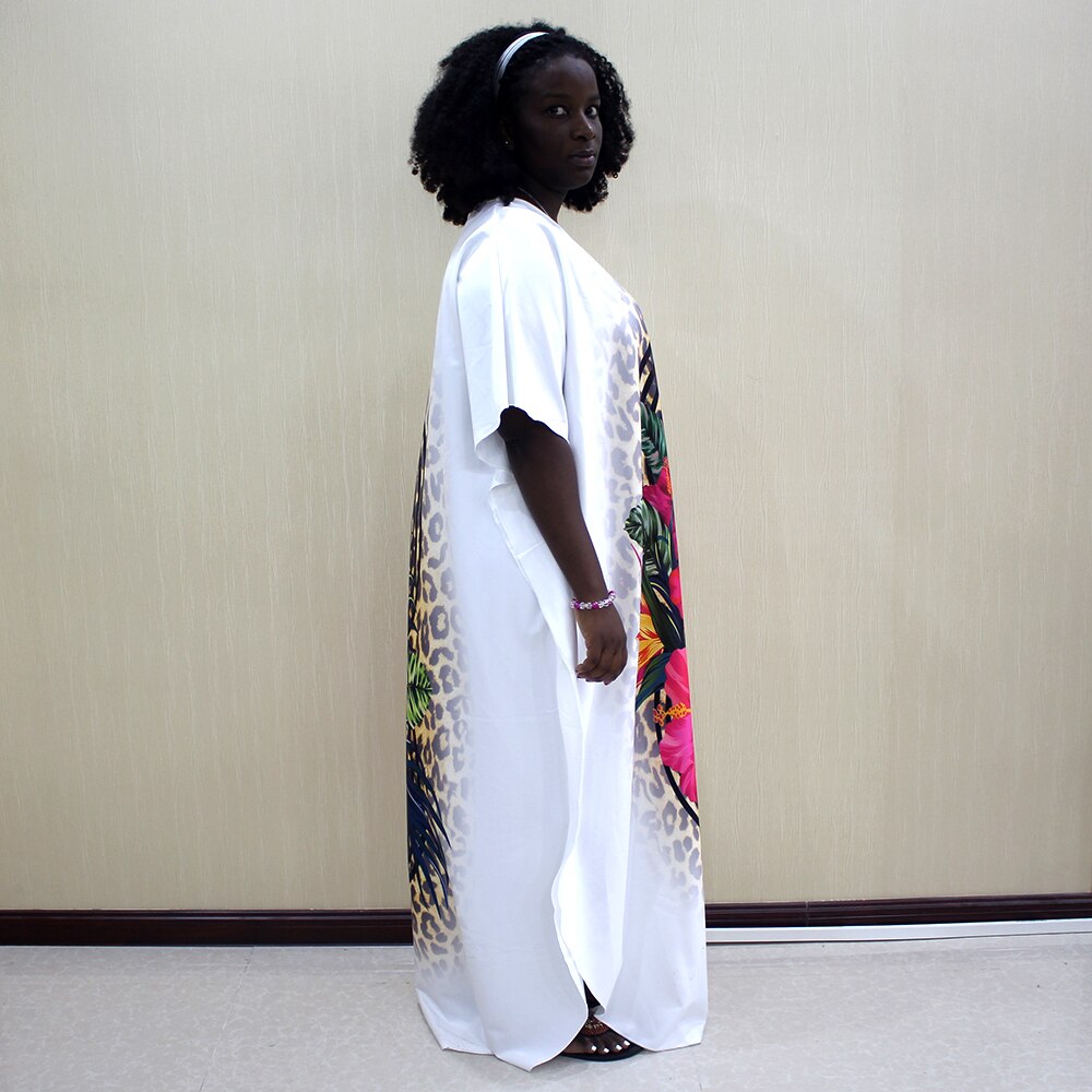 African Dashiki Long Dresses For Women Short Sleev... – Grandado