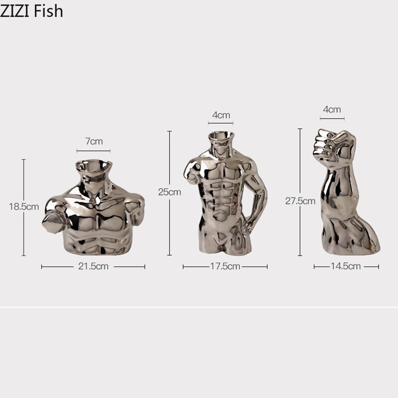 Bodybuilding Character Ceramic Flowers Vase Muscle... – Grandado