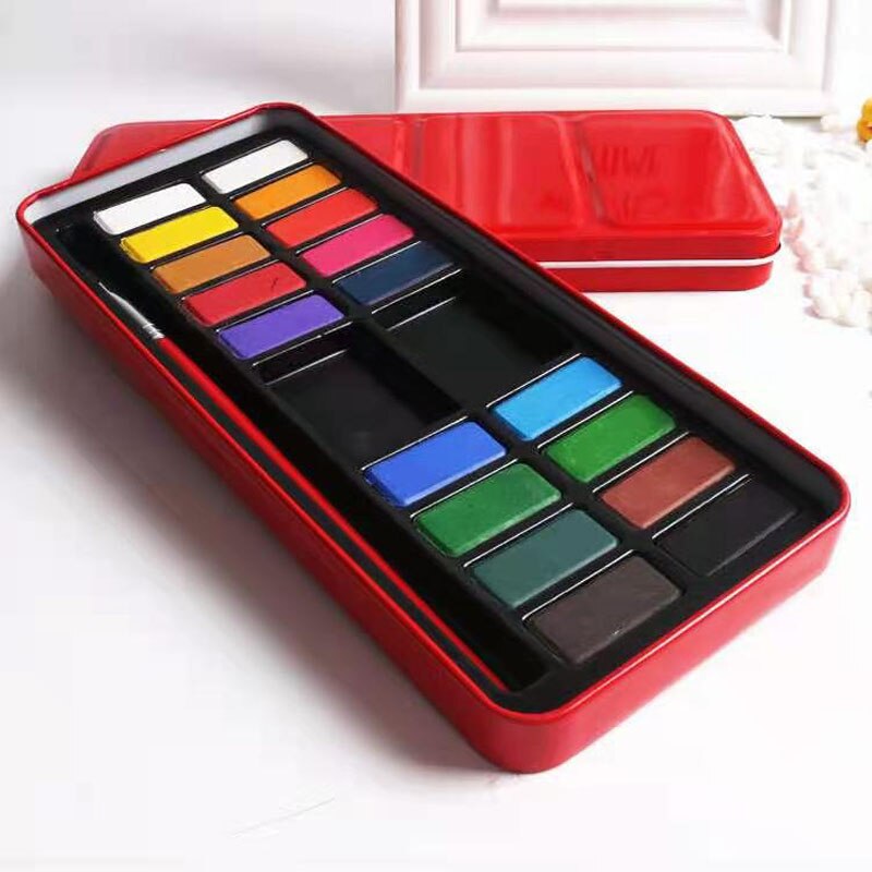 18/24 Colors Solid Watercolour Paint, Student Pain... – Vicedeal