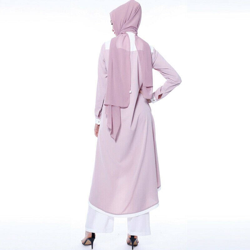 2PCS Abaya Muslim Women Long Sleeve Casual Blouse ... – Grandado