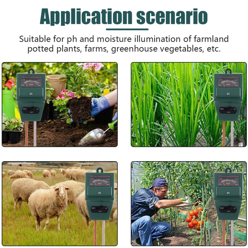 3 In 1 Soil Tester Moisture Light & PH Meter Soil ... – Grandado
