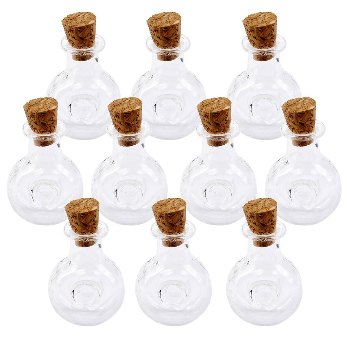10pcs Winebottle Shape Mini Glass Bottles Jars wit... – Vicedeal