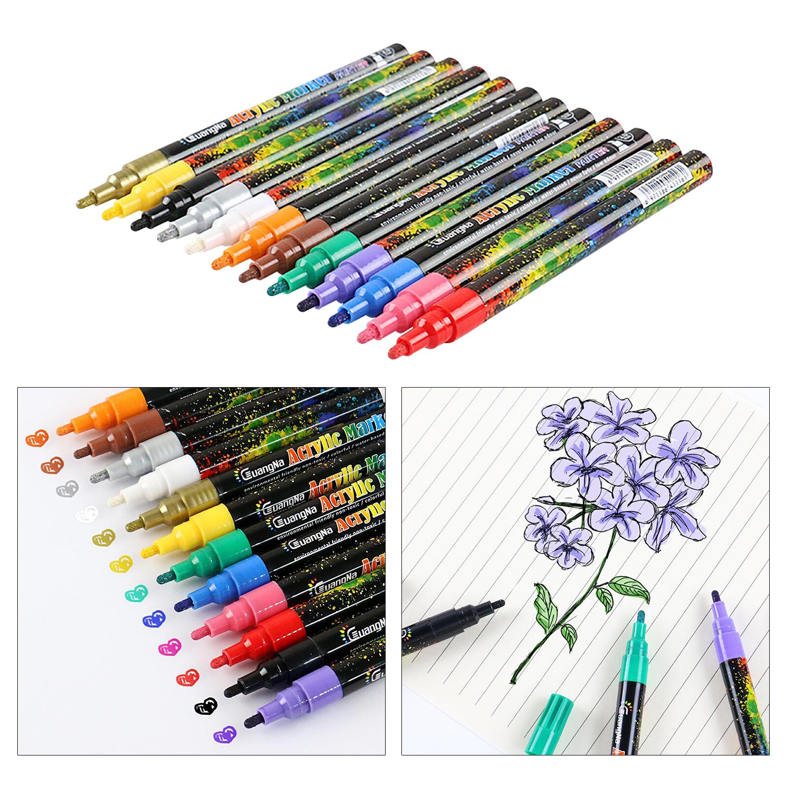 Premium Acrylic Paint Pen, Water Based, Extra Fine... – Grandado