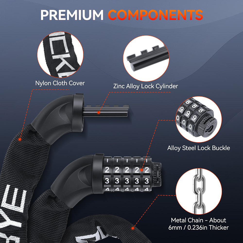 Bicycle Lock Bike Anti-theft Chain Password Locks ... – Grandado