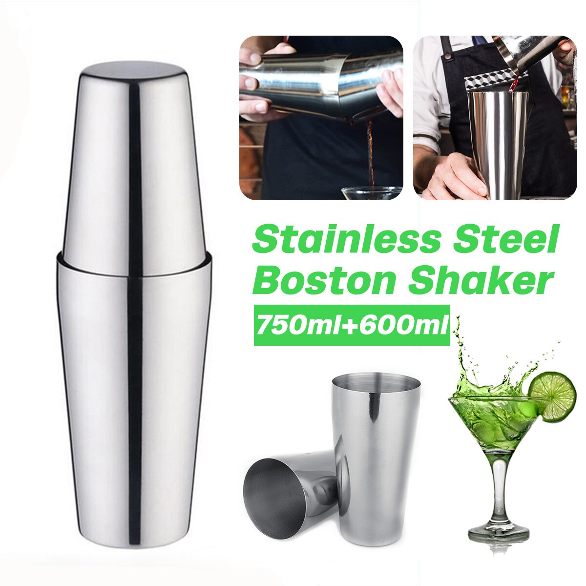 Boston Cocktail Shaker 750/600Ml Rvs Cocktail Shak... – Grandado
