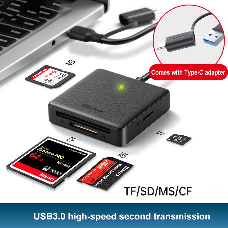 LLANO USB3.0/Type-C Card Reader 4 In 1 5Gbps Card ... – Grandado