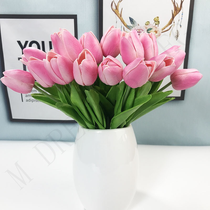 artificial tulips 12 colors bouquet Pu material Re... – Grandado