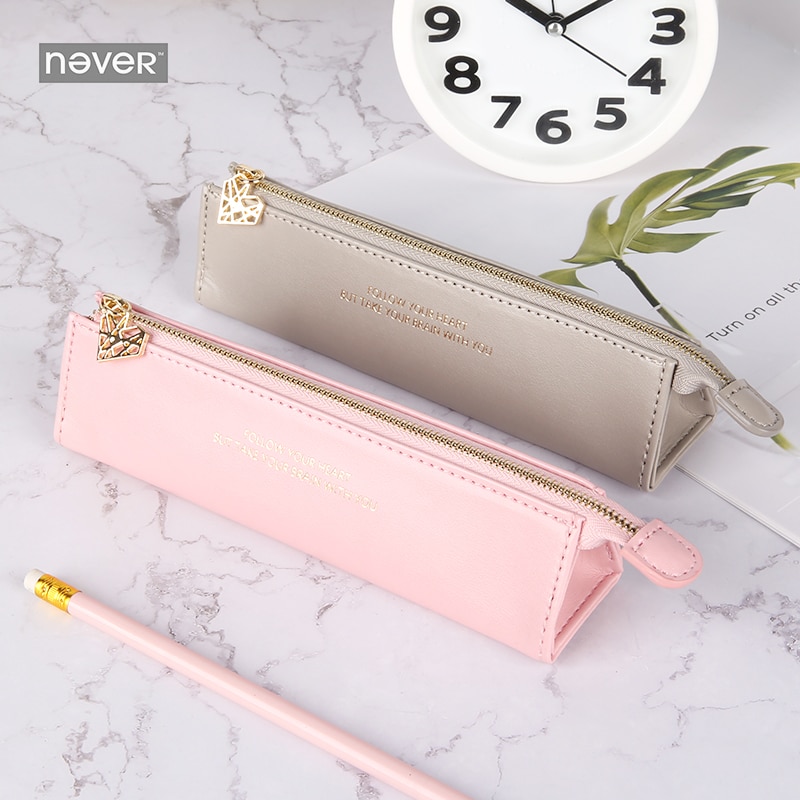 Never Pink Series PU Leather Pencil Case Pen Bag P... – Grandado