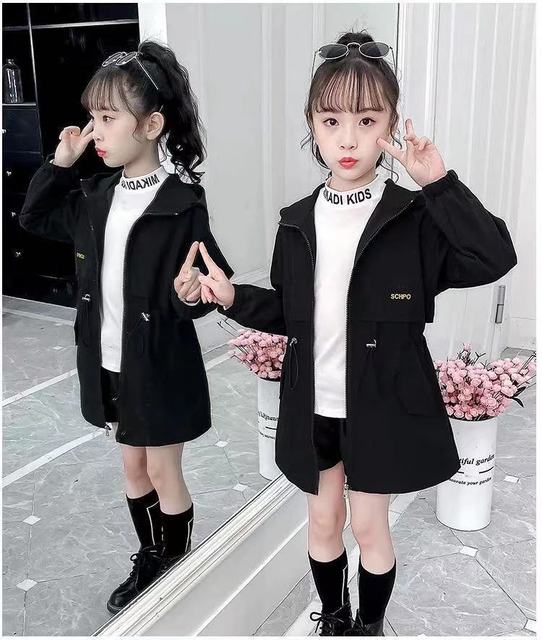 Teens Black Fall Hooded Windbreaker Spring Autumn ... – Grandado