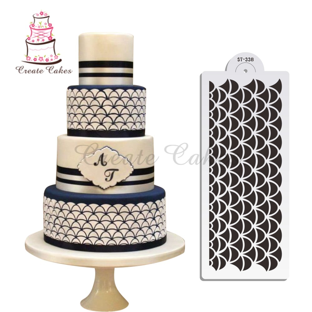 Fish-Scales Cake Decoration Stencil Plastic Templa... – Grandado