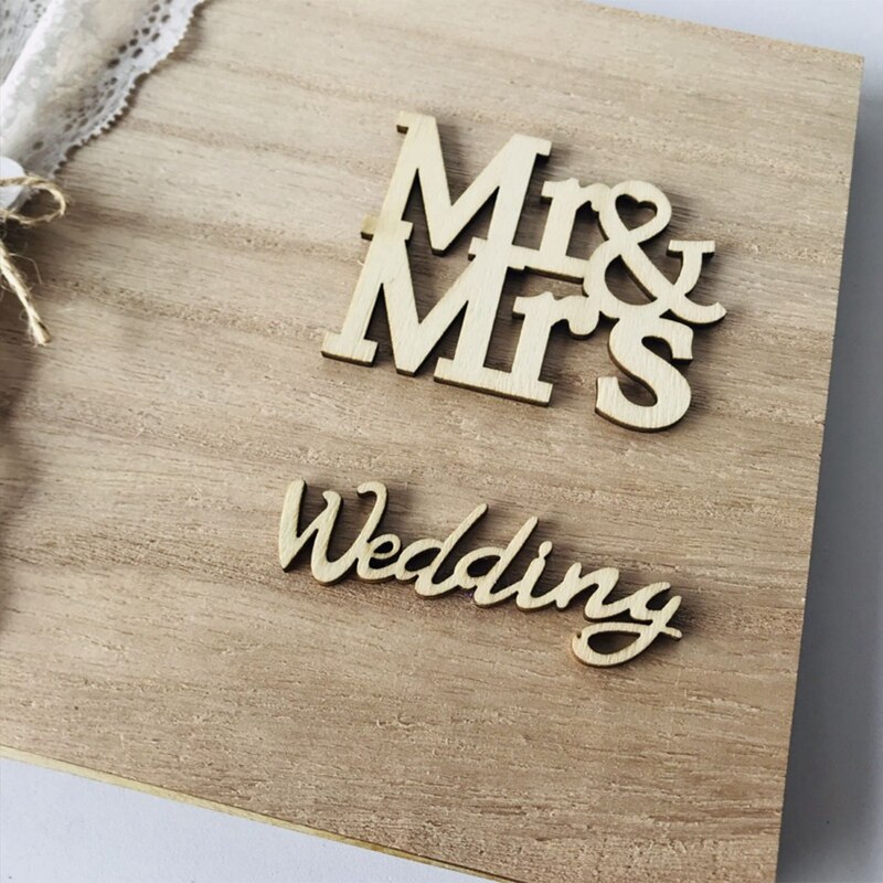 Holz Personalisierte Hochzeit Gästebuch Alternativ... – Vicedeal