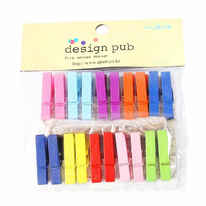3.5x0.7x1cm/set Wooden Colored Photo Clips Memo Pa... – Vicedeal