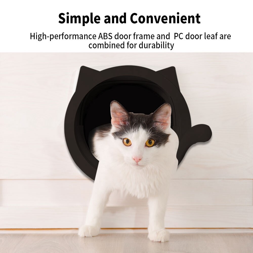Cat Flap Door with 4 Way Lock Security Flap Door f... – Vicedeal