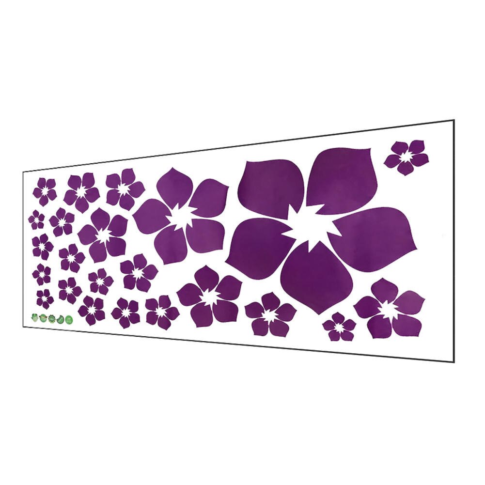 Dark Purple Flower Pattern Art Decal PVC Wall Stic... – Vicedeal