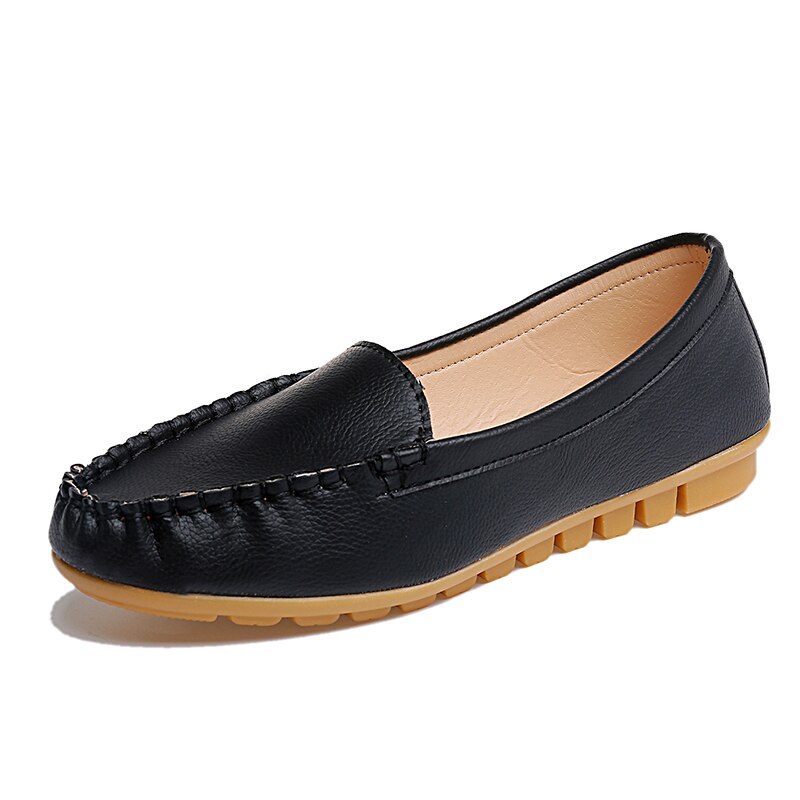 Autumn Spring Women Loafers Leather Slip on Shoes ... – Grandado