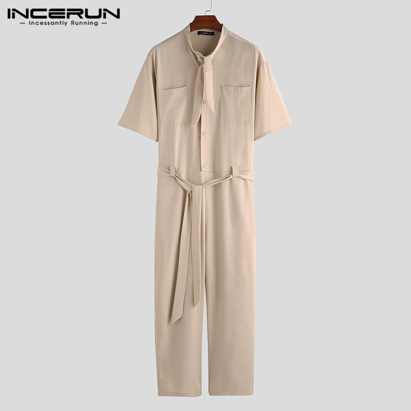 INCERUN Street Men Solid Color Half Sleeve Casual ... – Vicedeal