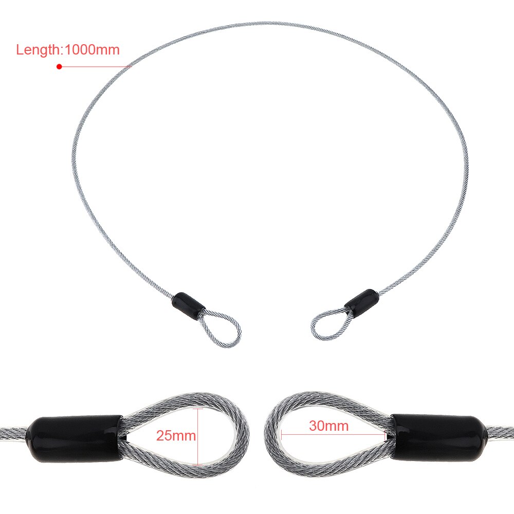 100cm Stainless Steel Bike Lock Wire Rope Line Mul... – Vicedeal