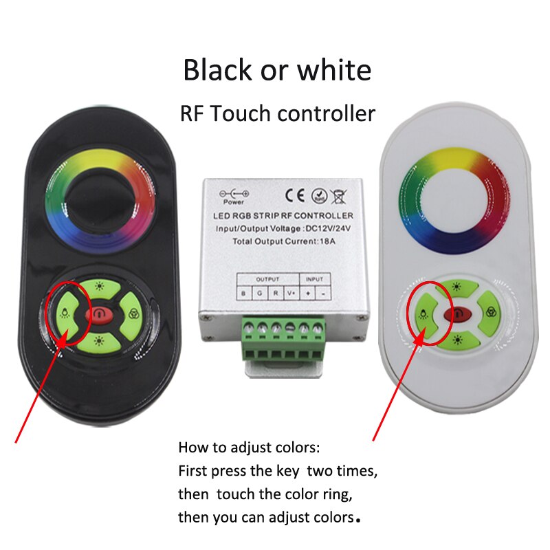 DC 12-24 v 18A Draadloze RF Touch Panel RGB 5 toet... – Vicedeal