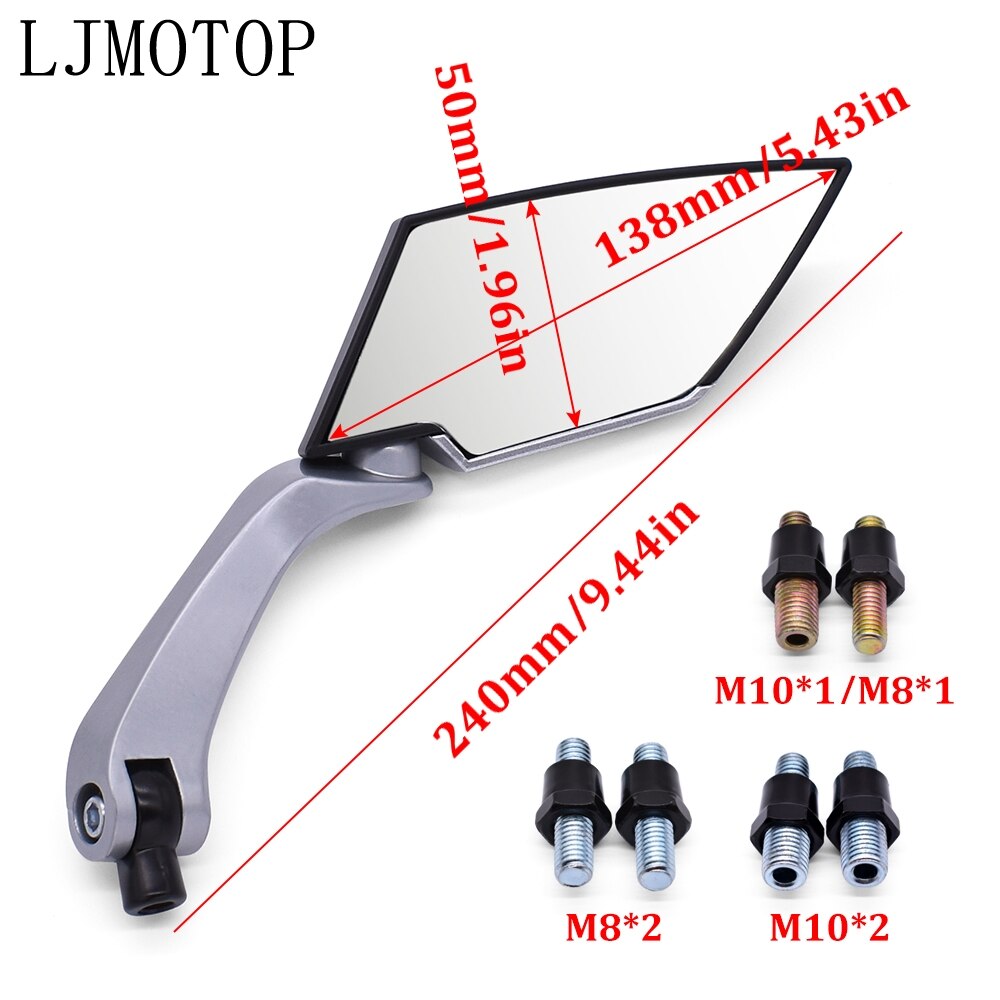1 Pair Motorcycle RearView Mirror Handlebar Side M... – Grandado