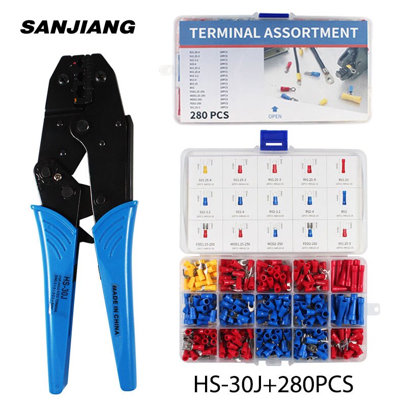 HS-30J Crimper Plier Set 0.5-6mm2 22-10 AWG Ratcha... – Grandado