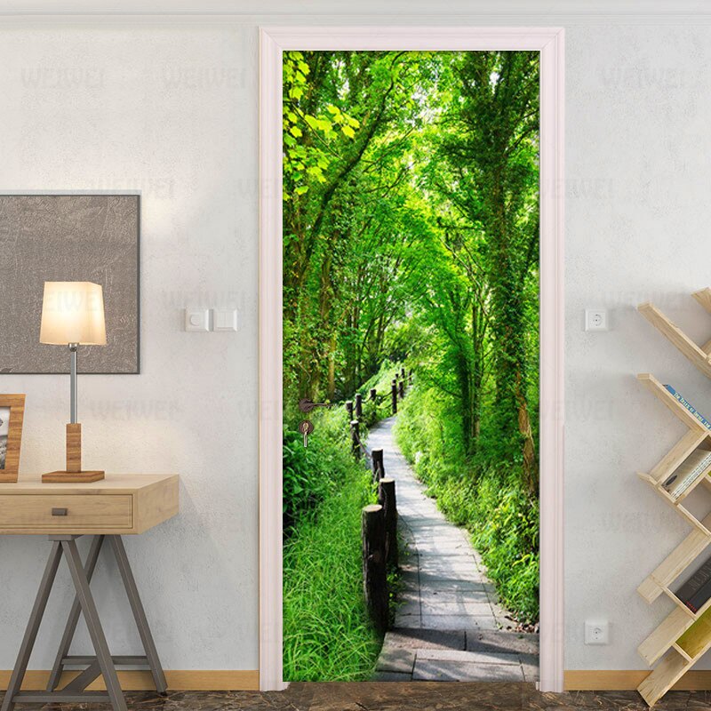 3D Green Forest Path Mural Art Wall Painting Livin... – Grandado