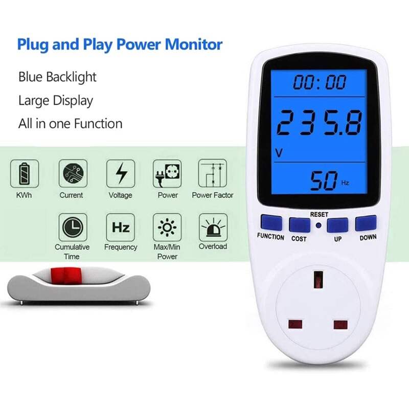 Power Meter Plug Monitor Backlight LCD Display Ele... – Grandado