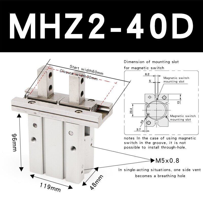 Pneumatische Componenten Parallel Lucht Klauw Hfz/... – Grandado
