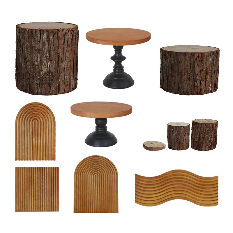 Water Ripple wooden forest dessert table display s... – Grandado