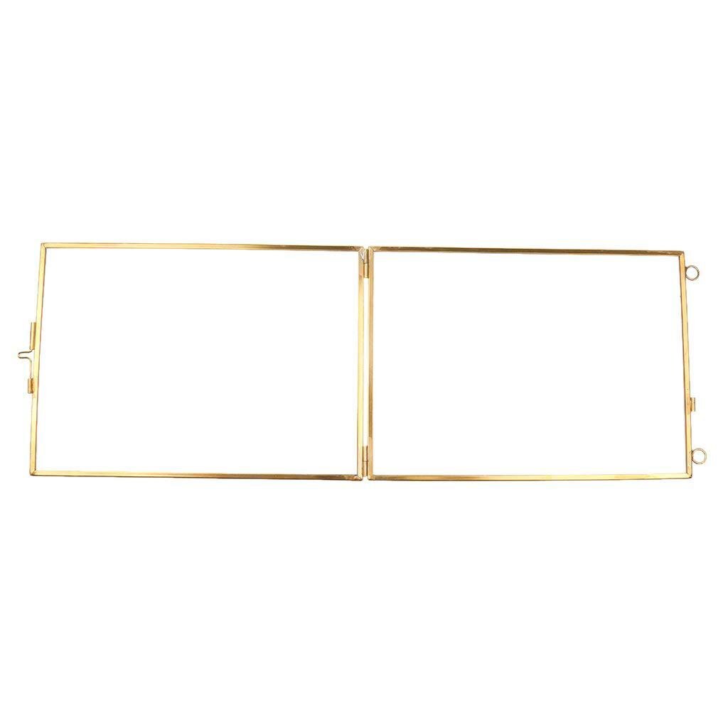 Antique Brass Hanging Picture Glass Photo Frame Me... – Grandado