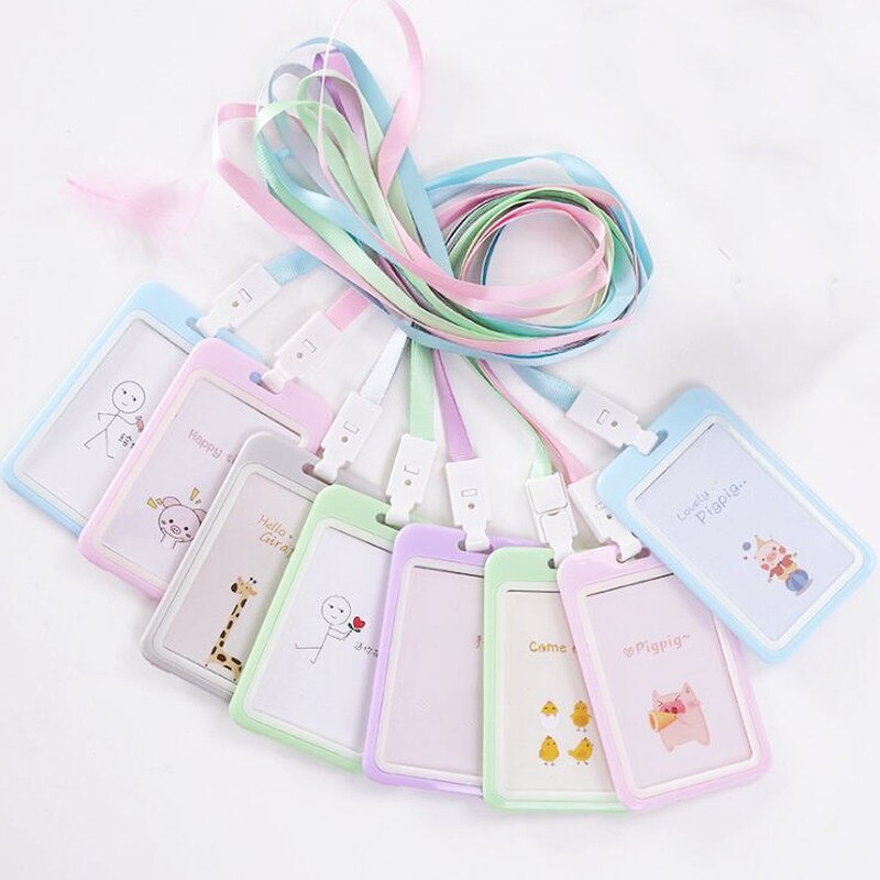 Candy Color Card Case With Lanyard Work Card Holde... – Vicedeal