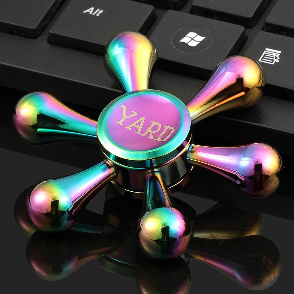 Hand Spinner Toys Pattern Metal Spiner Rainbow Fid... – Grandado