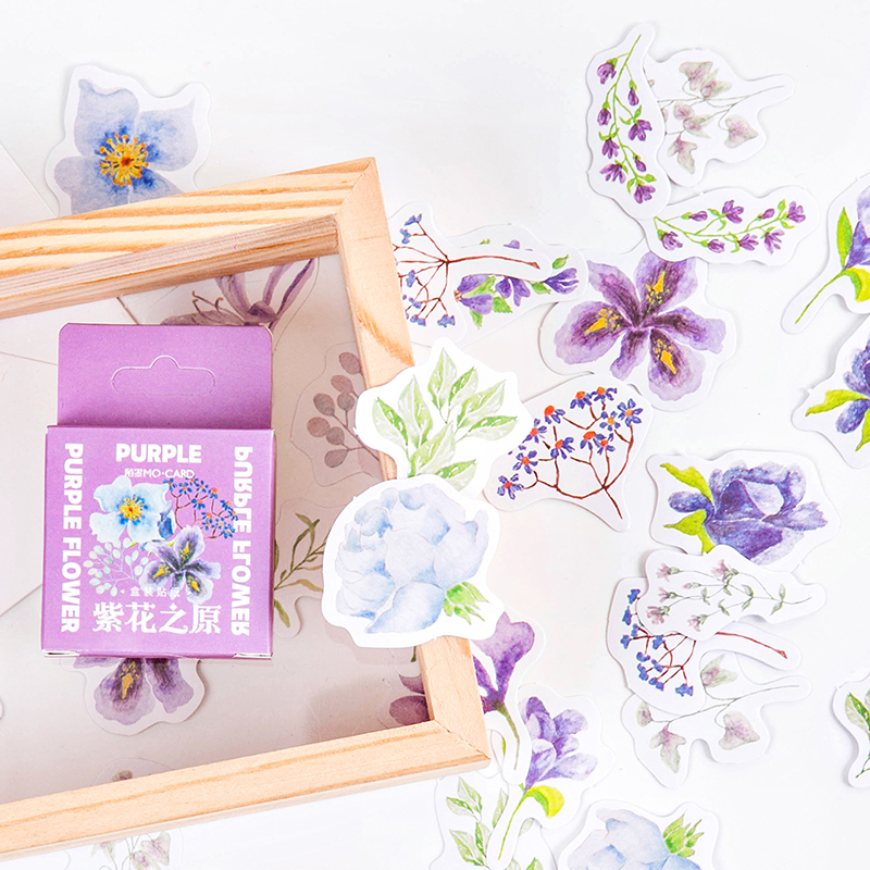 Purple Flower Sticky Stickers Colorful Paper Decor... – Grandado