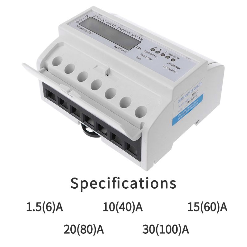 3 Phase 4 Wire Electric LCD Display Digital Energy... – Vicedeal