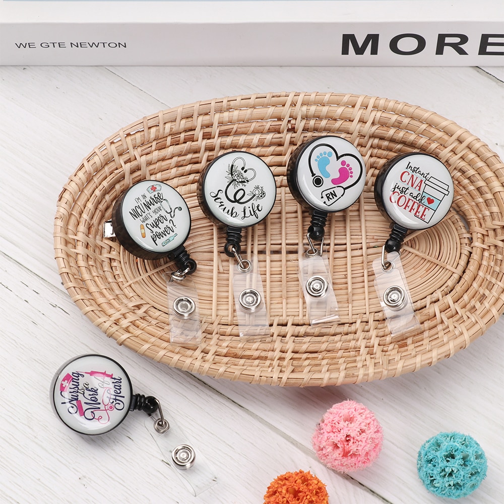 1 pc unisex 360 ° rotation udtrækkeligt badge reel sygeplejerske ...