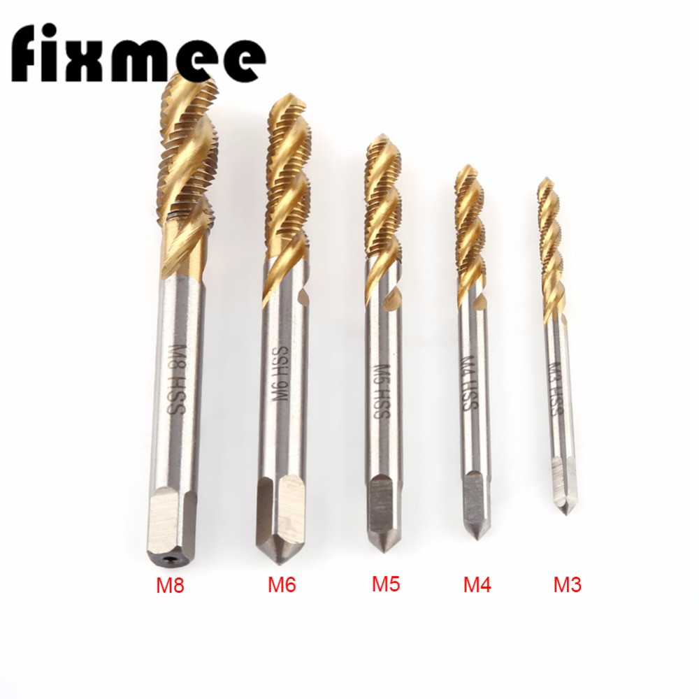 5 Stks/set Hss M3 M4 M5 M6 M8 Machine Spiraal Punt... – Grandado