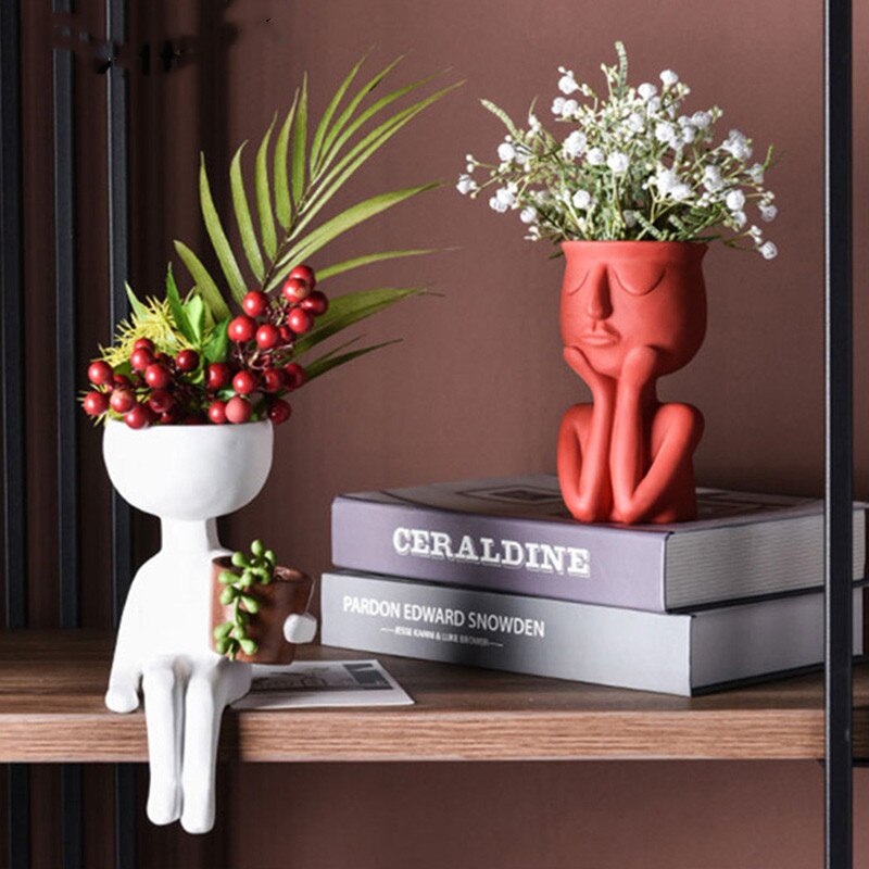 Character Portrait Flower Pot Desktop Vase Resin S... – Vicedeal