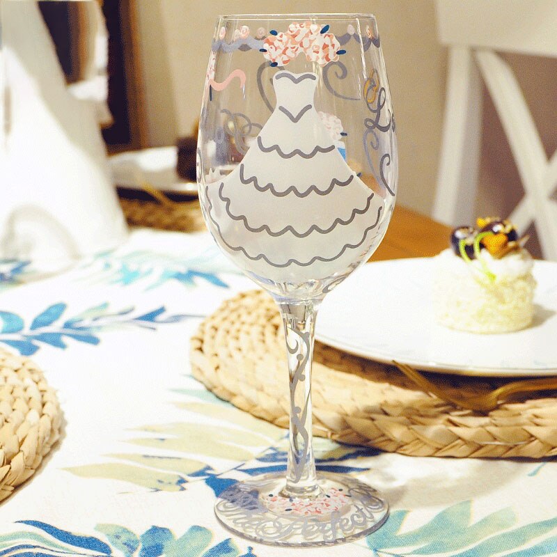 Hand Painted Glass Goblet Set Wedding Banquet Glas... – Grandado
