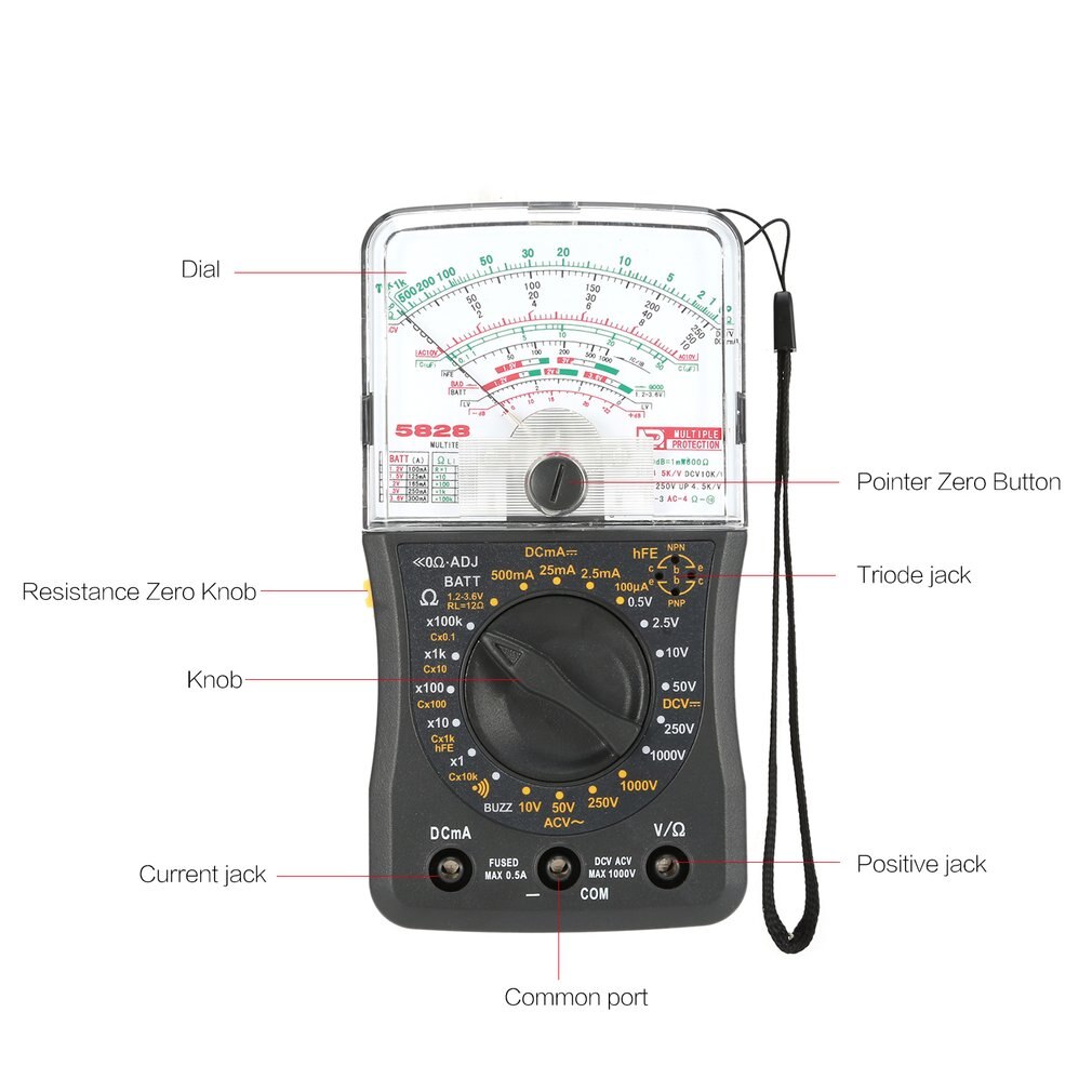 Mini Handheld Analog Multimeter AC/DC Voltmeter Am... – Vicedeal