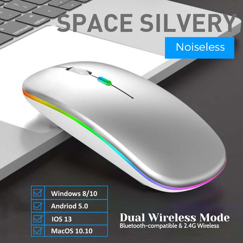 Wireless Mouse Bluetooth-Compatible Rechargeable M... – Grandado