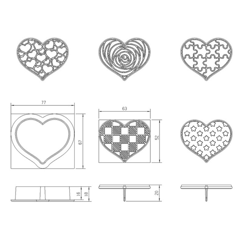 6 Pack Valentine's Day Style Cookie Cutter Set... – Grandado