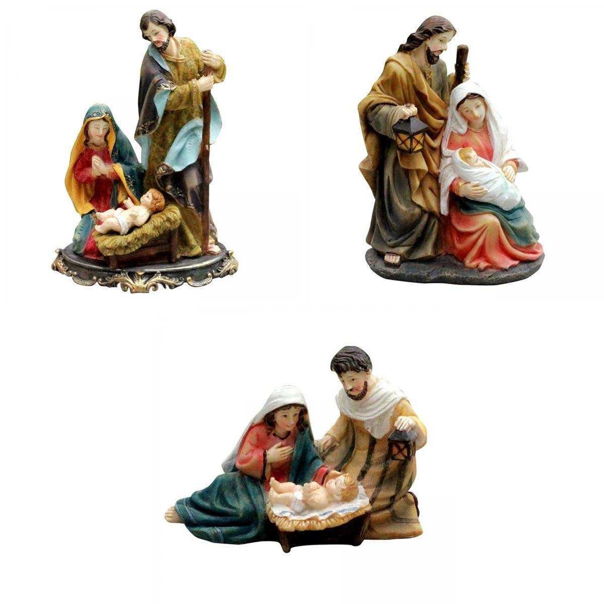 3pcs Holy Family Nativity Resin Statue Miniature B... – Grandado