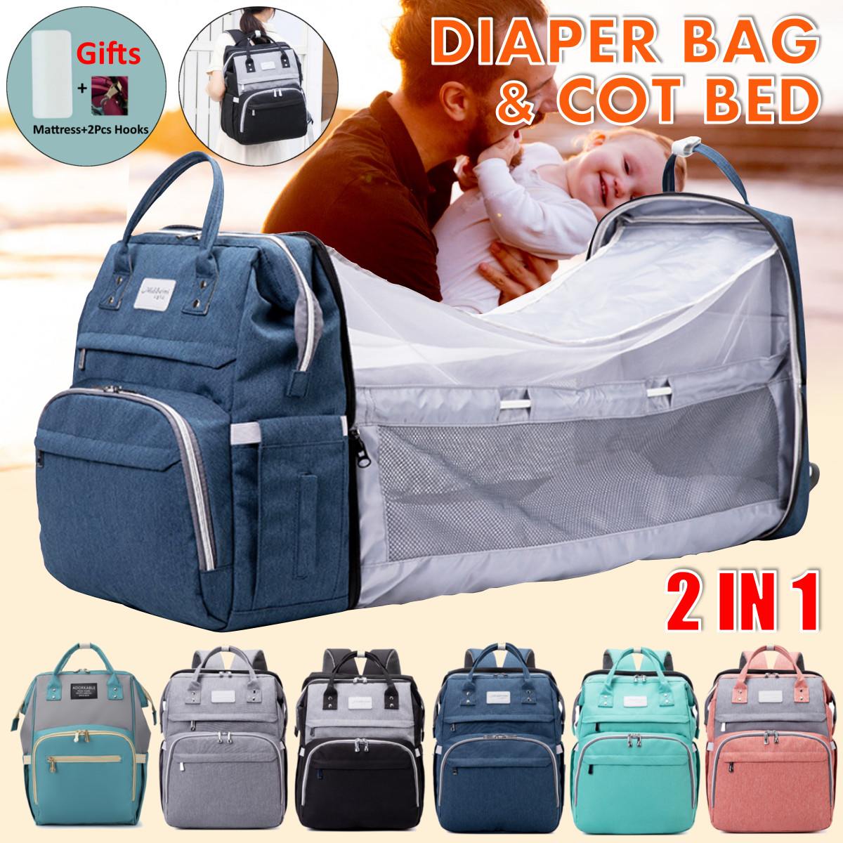 2 IN 1 Portable Mummy Bag Folding Cot Bed Crib Mul... – Vicedeal