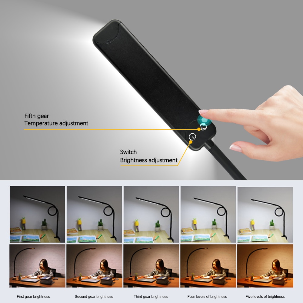 Long Arm Clip Flexibl Desk Lamp Eye-protected Offi... – Grandado