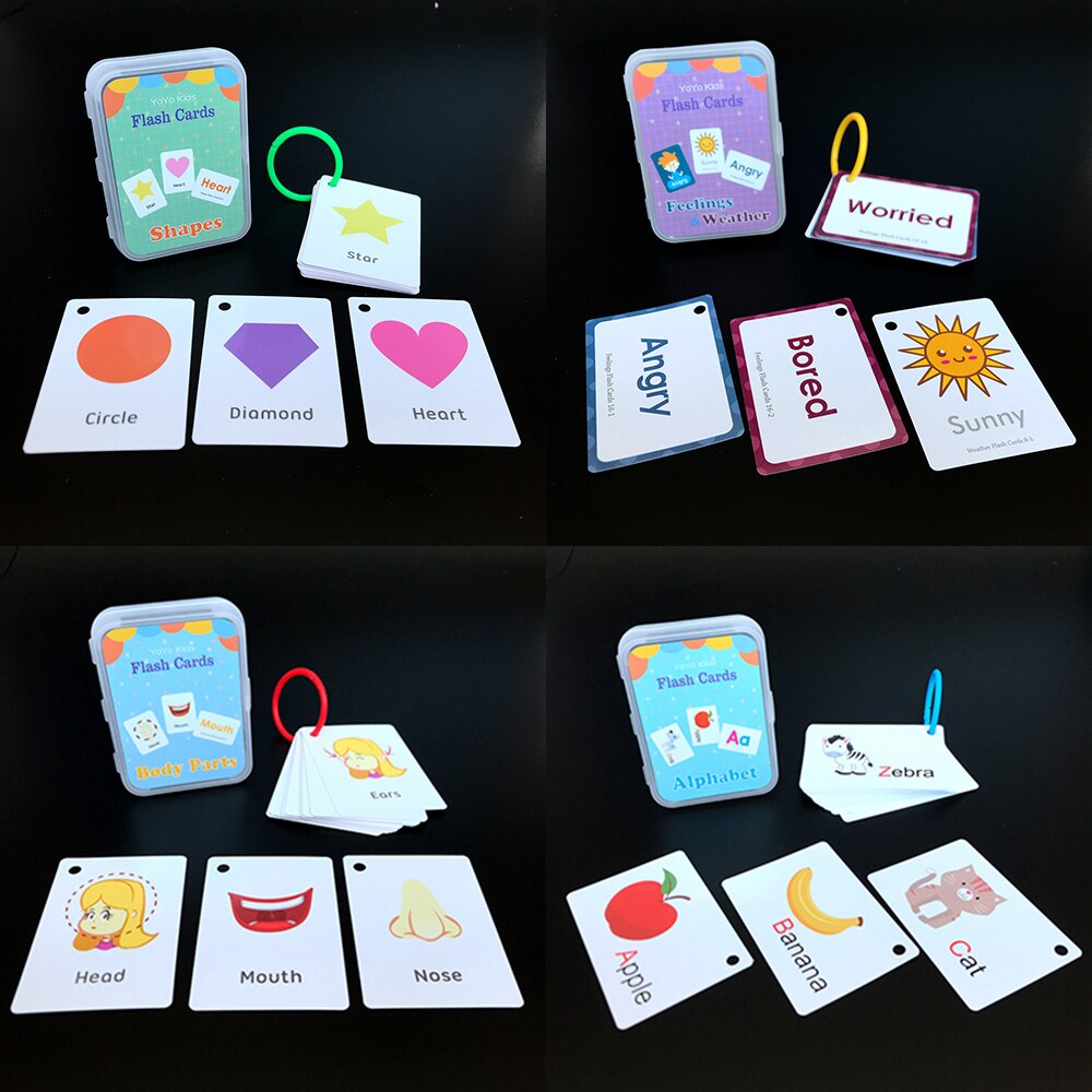 90Pcs/Set kid Flashcards Shape/Weather/26 letters ... – Vicedeal