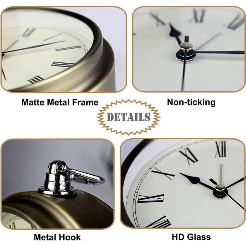 Digo Retro Alarm Clock Battery Silent Non-Ticking ... – Grandado