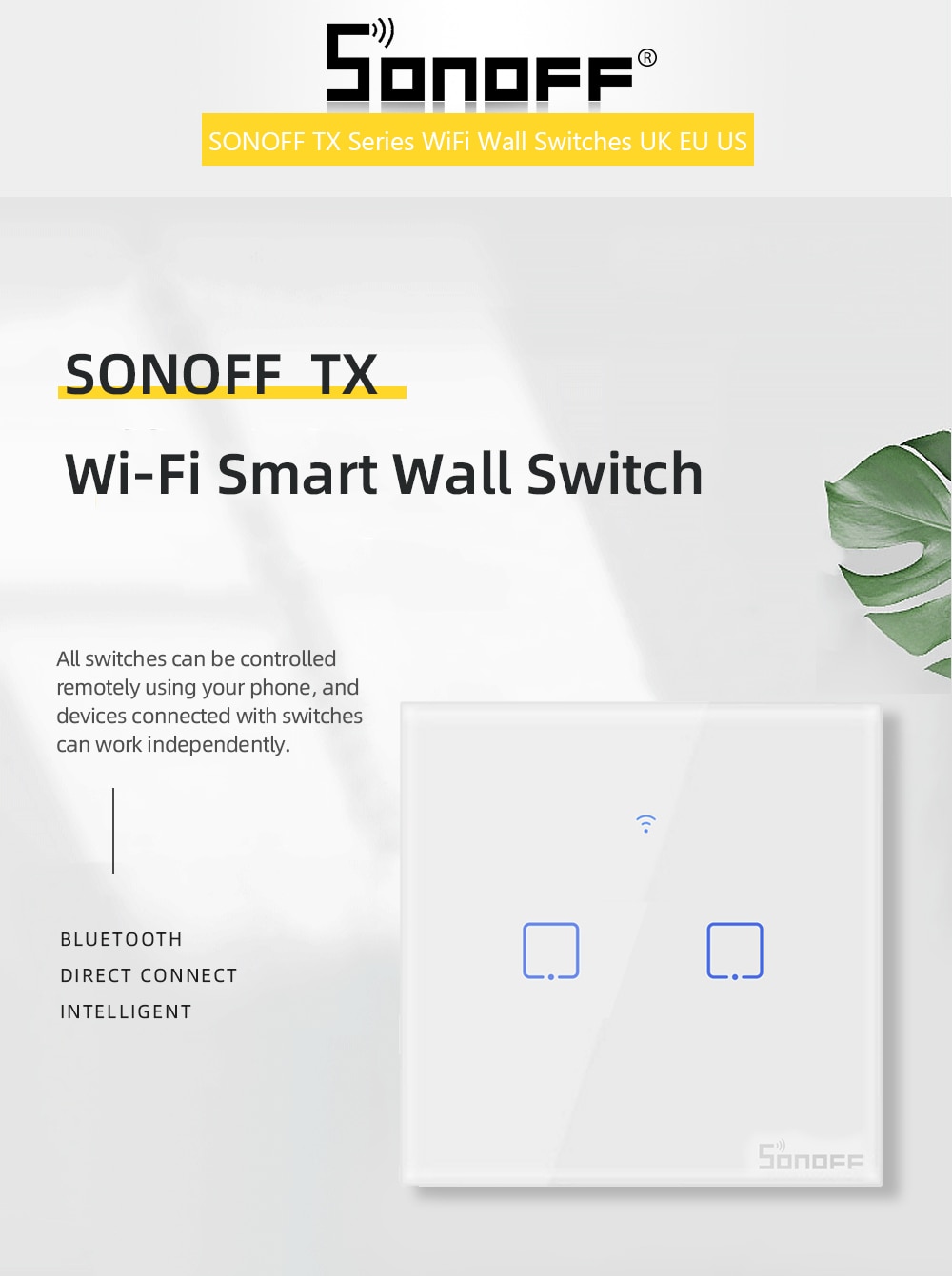 Sonoff t1 eu 1/2/3c smart wifi touch switch ljus ... – Grandado