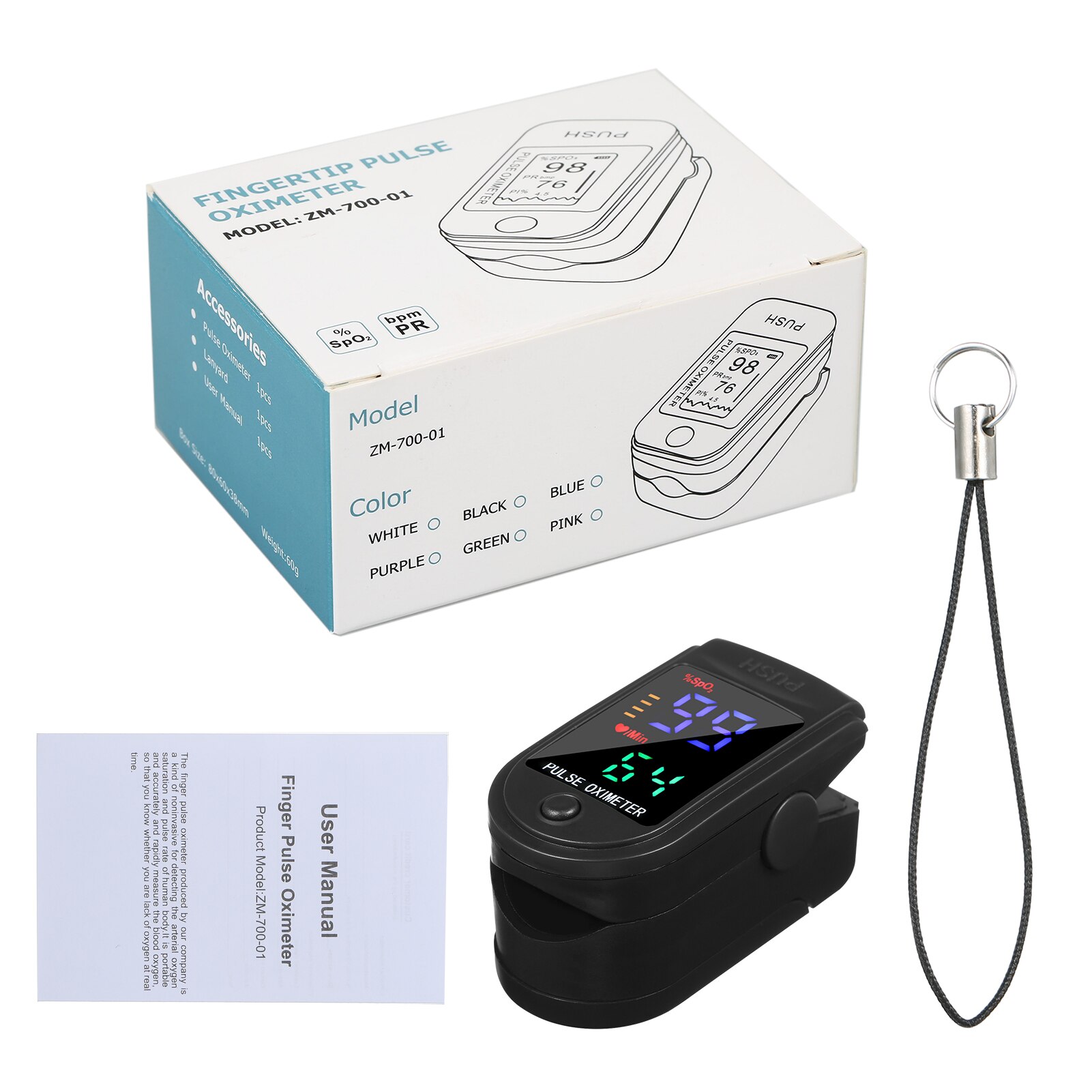 Portable Finger Pulse Oximeter blood oxygen Heart ... – Grandado