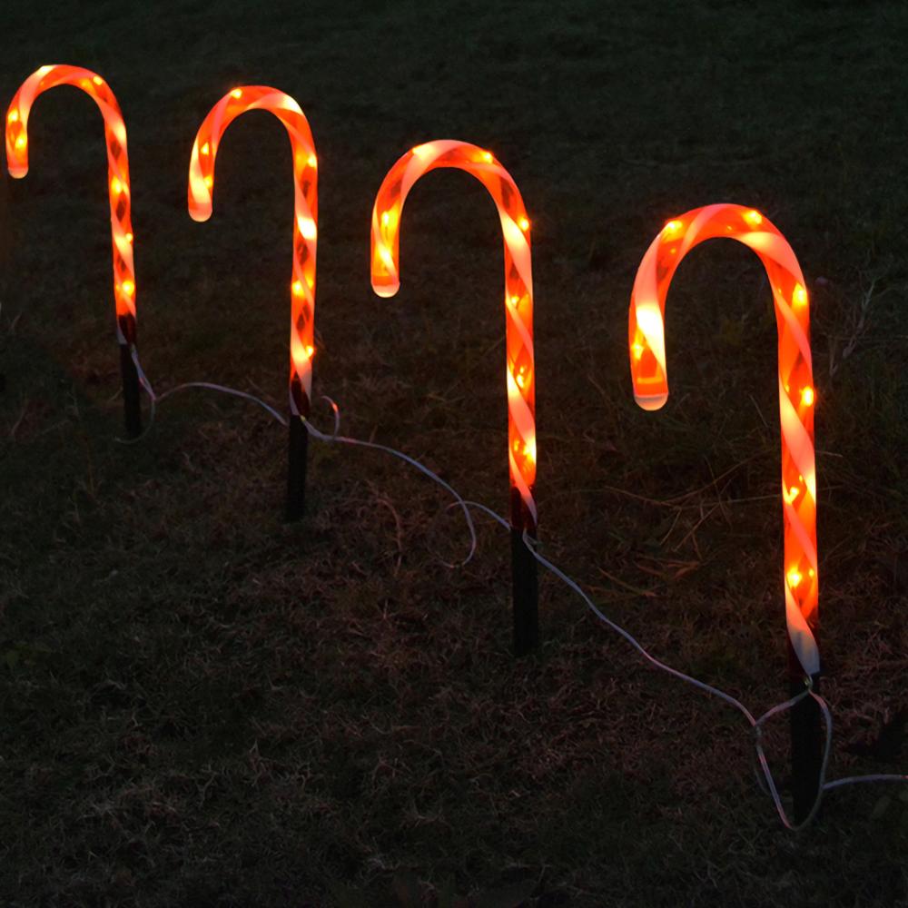 4pcs Candy Cane Solar Light 1 Tow 4 Outdoor Flash ... – Grandado