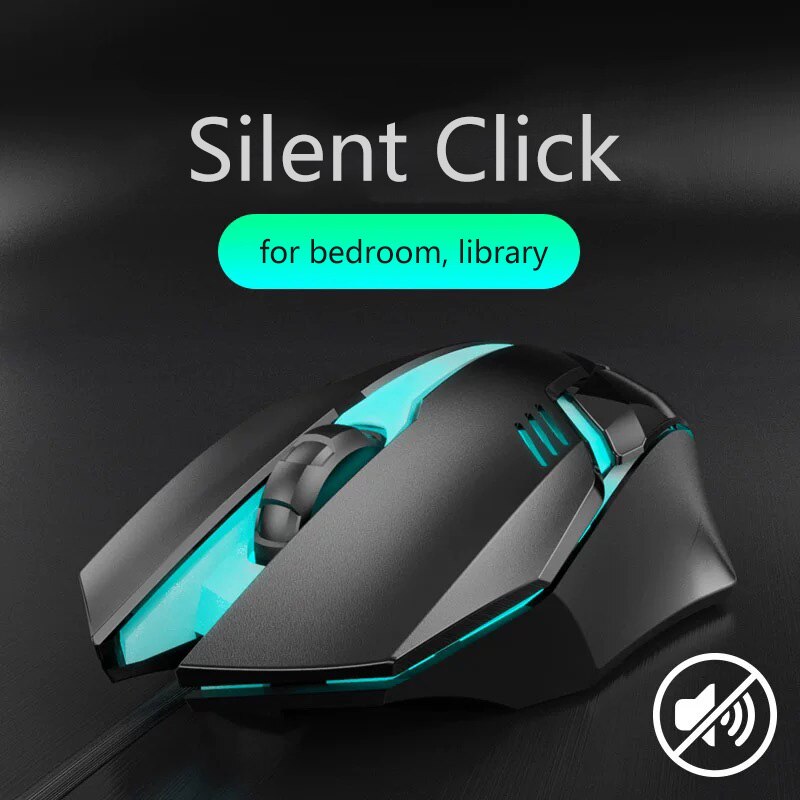 Ergonomic Wired Mouse 1200 DPI LED USB Computer Mo... – Vicedeal